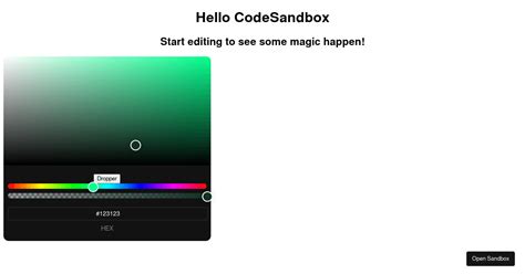 Custom Color Picker Codesandbox