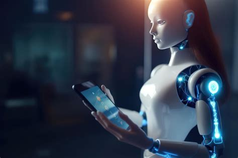 Premium Photo Cyborg Chatbot Robot Using Ai Thinking Brain Artificial Intelligence Generative Ai