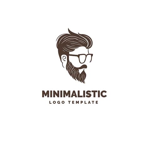 Premium Vector Nerd Head Logo Template Man With Beard And Glasses