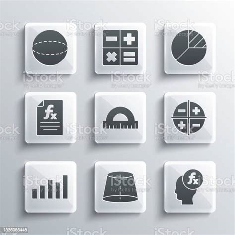 기하학적 그림 함수 수학적 기호 Xyz 좌표 시스템 프로파일트랙터 그래프 일정 차트 다이어그램 구 및 파이 인포그래픽 아이콘을 설정합니다 벡터 0명에 대한 스톡 벡터 아트