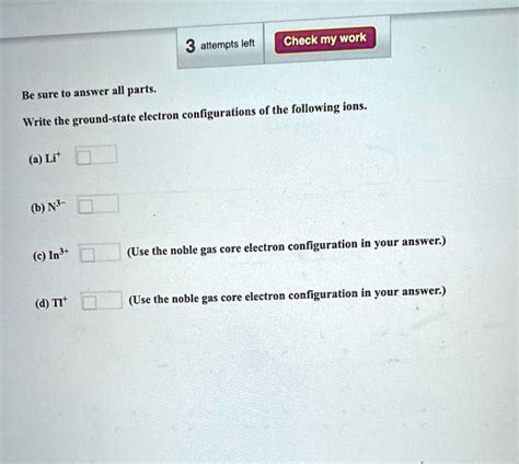 Solved Check My Work Be Sure To Answer All Parts Write The Ground