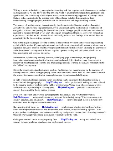 Master Thesis Cryptography Pdf Cryptography Theory