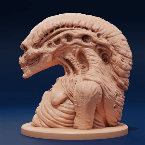 Alien Newborn Bust 3d Print File Model Etsy