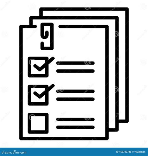 List Forms Icon Outline Style Stock Vector Illustration Of Object