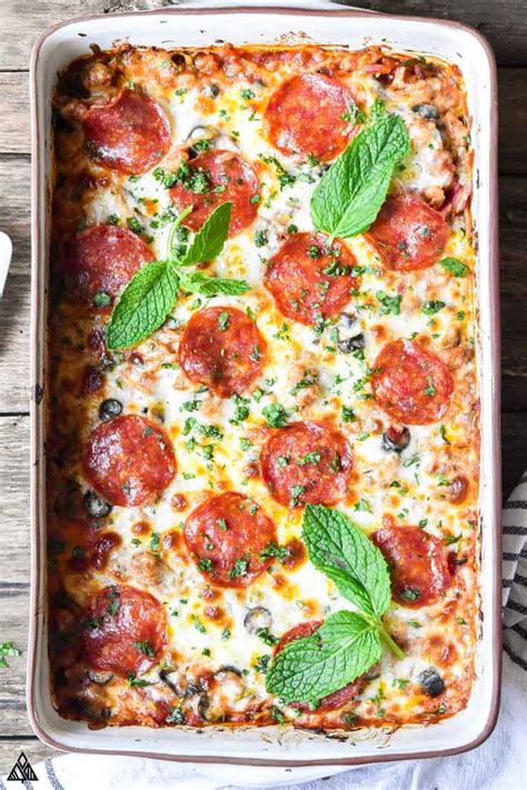 Low Carb Pizza Casserole The Little Pine