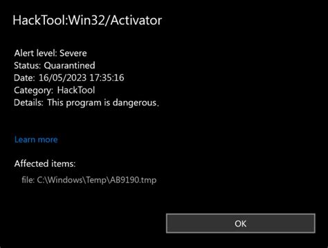 HackTool Win32 Activator Activator HackTool Removal