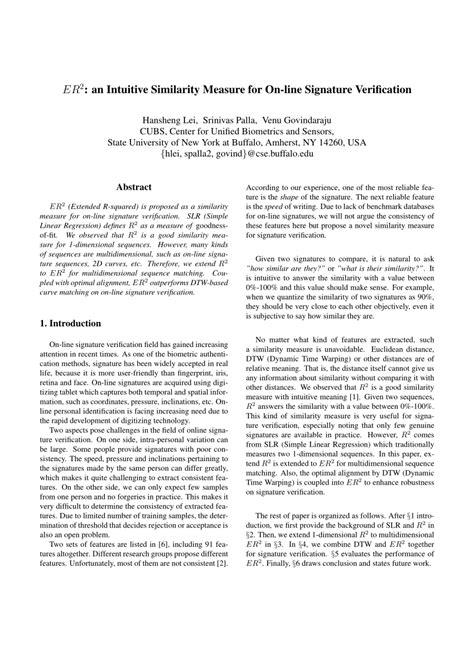 Pdf Er2 An Intuitive Similarity Measure For On Line Signature Verification