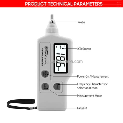 As63a Digital Vibration Meter With Lcd Screen Vibration Analyzer Tester Ac Output Acceleration