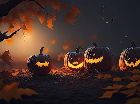 Premium Ai Image Halloween Autumn Wallpaper Background Ai Generative