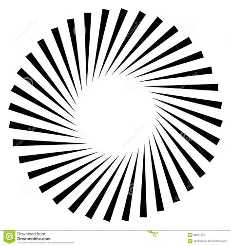 Abstract Geometric Spiral Ripple Element With Circular Concentric Lines Abstract Monochrome