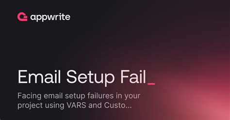 Email Setup Fail Threads Appwrite