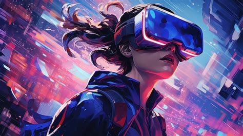 Premium Photo A Person Wearing Virtual Reality Glasses