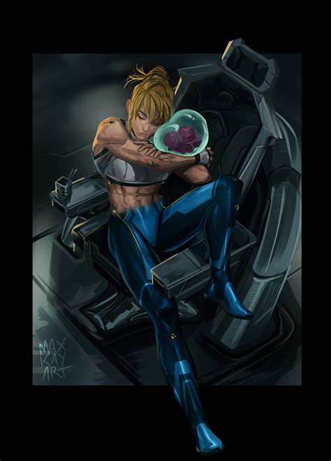 Samus Aran Metroid And Metroid Larva Metroid Drawn By Max Kay Danbooru