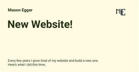 New Website Mason Egger