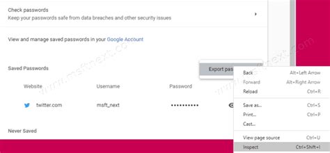 how to import or export passwords from a csv file in chrome