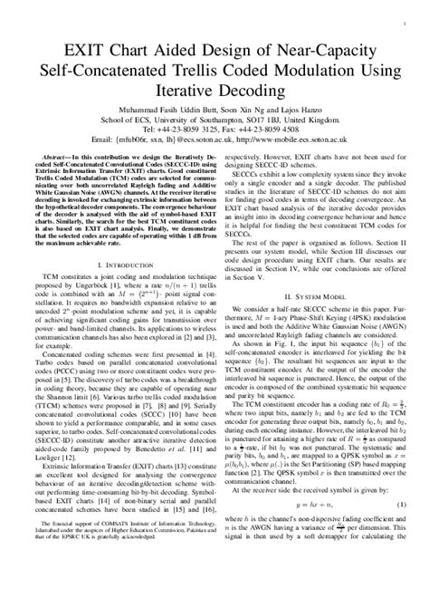 Pdf Exit Chart Aided Design Of Near Capacity Self Concatenated