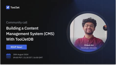 Pritesh Kiri On Linkedin Hello Devs Excited To Invite You To The August Edition Of Tooljet