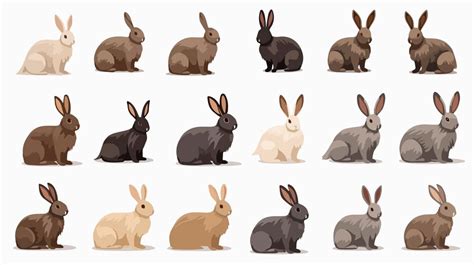 Cartoon Set Of Domestic And Hare Rabbits Premium Ai Generated Vector