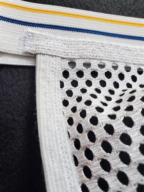 Retro Slim White Mesh Jockstrap Jock Athletic Supporter White See
