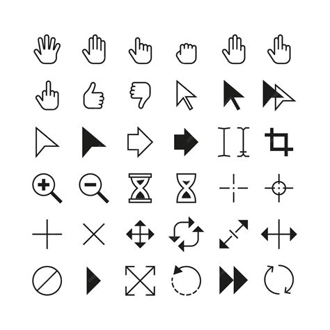 Premium Vector Pointer Cursor Mouse Arrow Icon Pointers Black