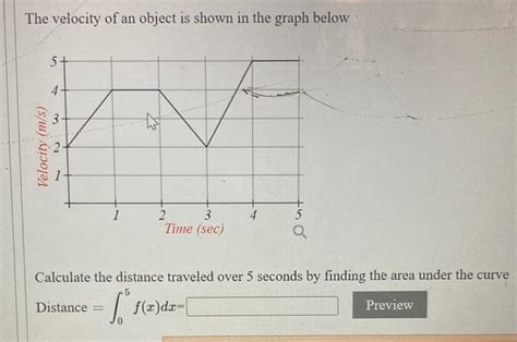 Solved The Velocity Of An Object Is Shown In The Graph Below