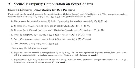 Solved 2 ﻿secure Multiparty Computation On Secret
