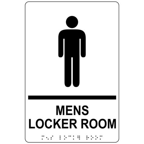 ADA Mens Locker Room Braille Sign RRE BLKonWHT Wayfinding