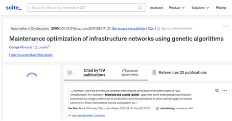 Maintenance Optimization Of Infrastructure Networks Using Genetic