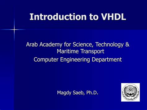 PPT Introduction To VHDL PowerPoint Presentation Free Download ID 766142