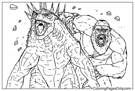 Coloriages King Kong Contre Godzilla