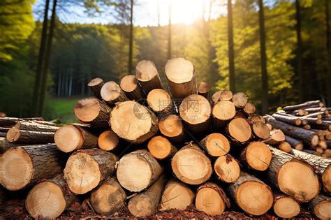 森林中一堆木头高清图片下载 正版图片600964785 摄图网