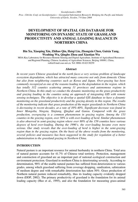 Pdf Development Of Spatial Gis Database For Monitoring On Dynamic