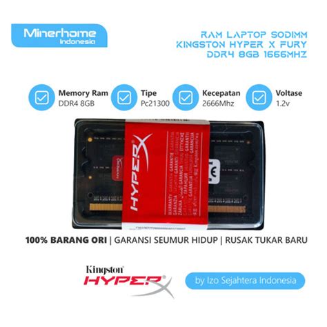Jual Memory RAM Laptop SODIMM DDR4 8GB 2666Mhz PC21300 Kota Surabaya Minerhome Store Tokopedia