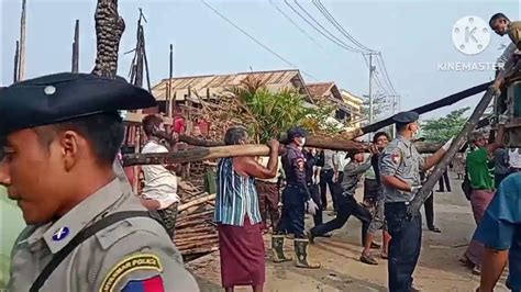 ပုလောမြို့ အမှတ် ၁ ရပ်ကွက်အတွင်းရှိ မီးဘေးသင့်နေအိမ်များပြန်လည်နေရာချထားနိုင်ရေးသန့်ရှင်းရေးပ