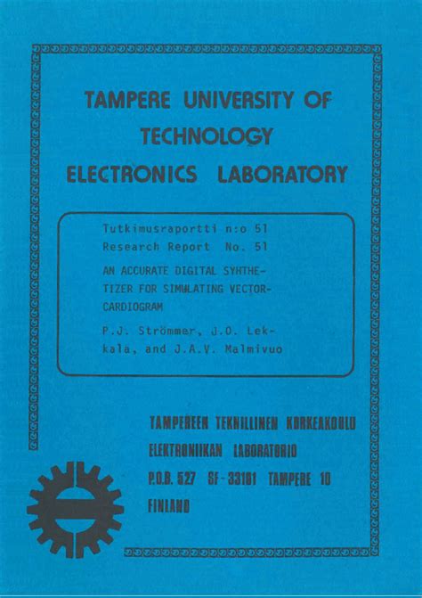 Pdf An Accurate Digital Synthetizer For Simulating Vectorcardiogram