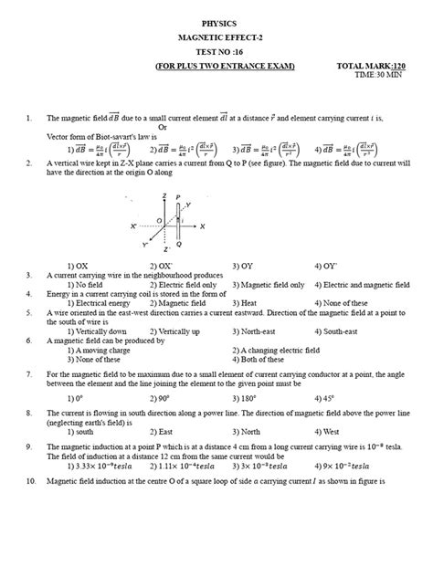 Magnetic Effect 2 Pdf Magnetic Field Electromagnetic Induction