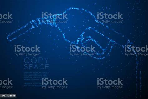 기 원형 도트 픽셀 패턴 가스 노즐 셰이프를 추상 에너지 개념 디자인 블루의 컬러 일러스트 레이 션의 블루 그라데이션 배경 복사 공간 벡터 Eps 10에 고립 된 전송 0