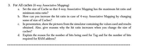 Solved Part Is Related To Mapping Of Memory To Cache For Chegg Com