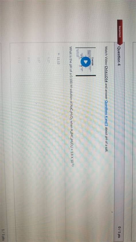 Solved Question 4 0 1 Pts Watch Video Ch16 LO14 And Answer Chegg Com