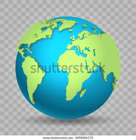 World View D Vector Globe Map Stock Vector Royalty Free Shutterstock