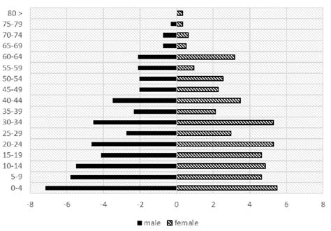 A Age Sex Pyramid Of Gammalsvenskby Population Before Emigration And Download Scientific