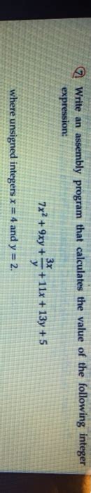 Solved Write An Assembly Program That Calculates The Value