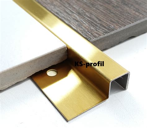 Р образный профиль из нержавеющей стали, золото шлифованное (матовое ...