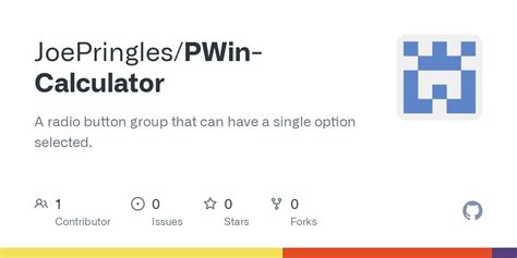 Github Joepringlespwin Calculator A Radio Button Group That Can