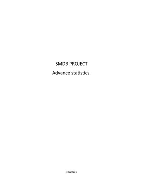Advance Statistics Project Report Pdf P Value Statistical Hypothesis Testing