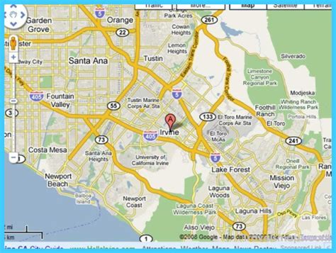 Map Of Irvine California Travelsmaps Com