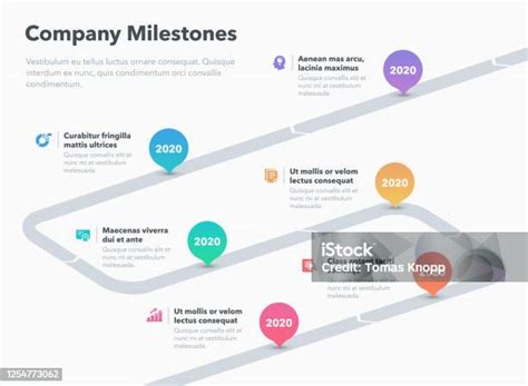 회사 이정표 타임라인 템플릿을 위한 간단한 비즈니스 인포그래픽 인포그래픽에 대한 스톡 벡터 아트 및 기타 이미지 인포그래픽 타임라인 인생대사 Istock