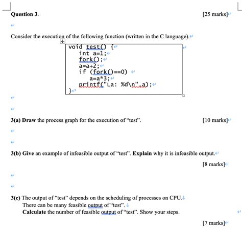 Solved Question 3 25 Marks Consider The Execution Of