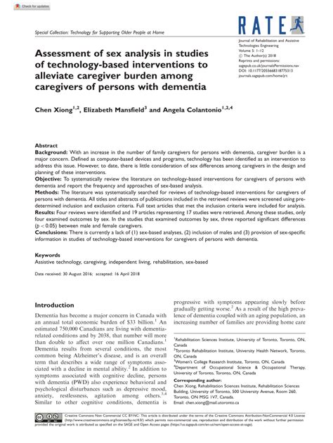 Pdf Assessment Of Sex Analysis In Studies Of Technology Based