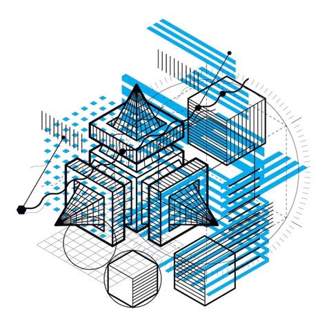 Premium Vector Isometric Abstract Background With Lines And Other Different Elements Vector